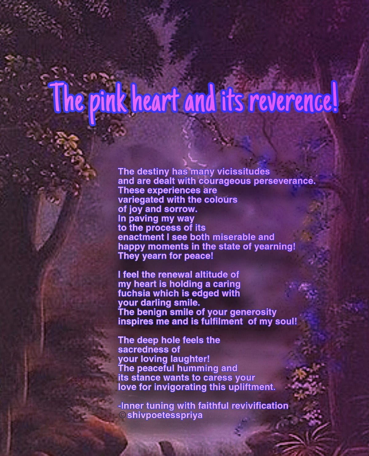 The pink heart and its reverence! The destiny has many vicissitudes and ...