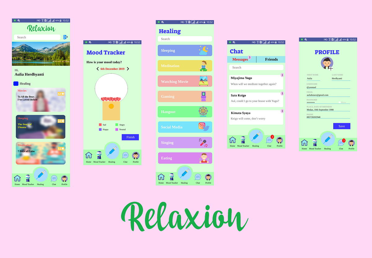 Relaxion : Stress Relief Apps — UX Case Study | by Aulia H | Aulia ...