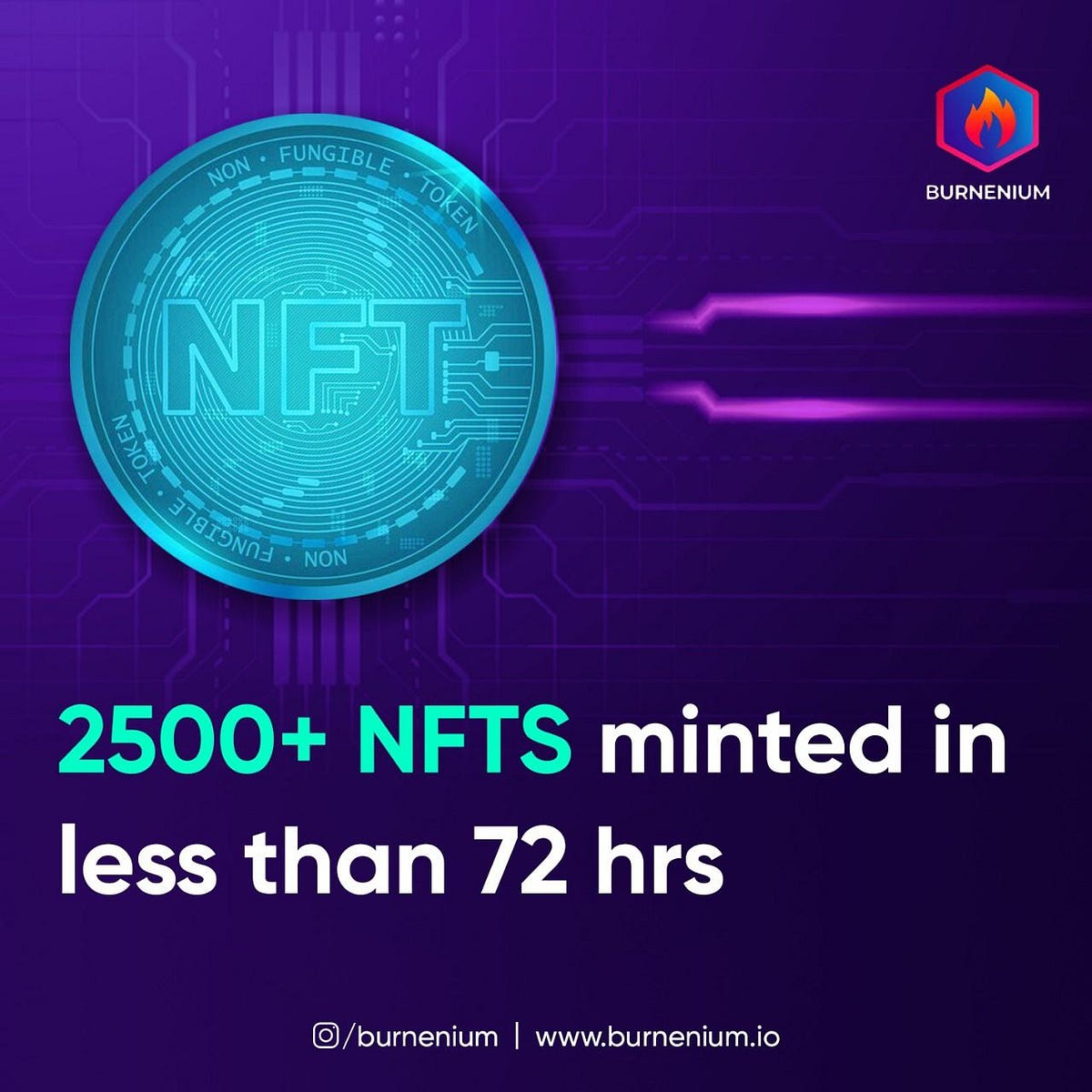 2500+ NFTS minted in less than 72 hrs. 𝗕𝘂𝗿𝗻𝗲𝗻𝗶𝘂𝗺 𝗧𝗼𝗸𝗲𝗻 Facebook : https://www.facebook.com ...