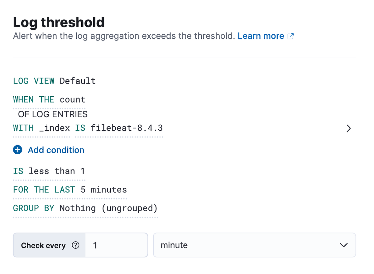 Creating Alert Notifications in Elasticsearch: No Logs Alert | by Haydar Külekci | Medium