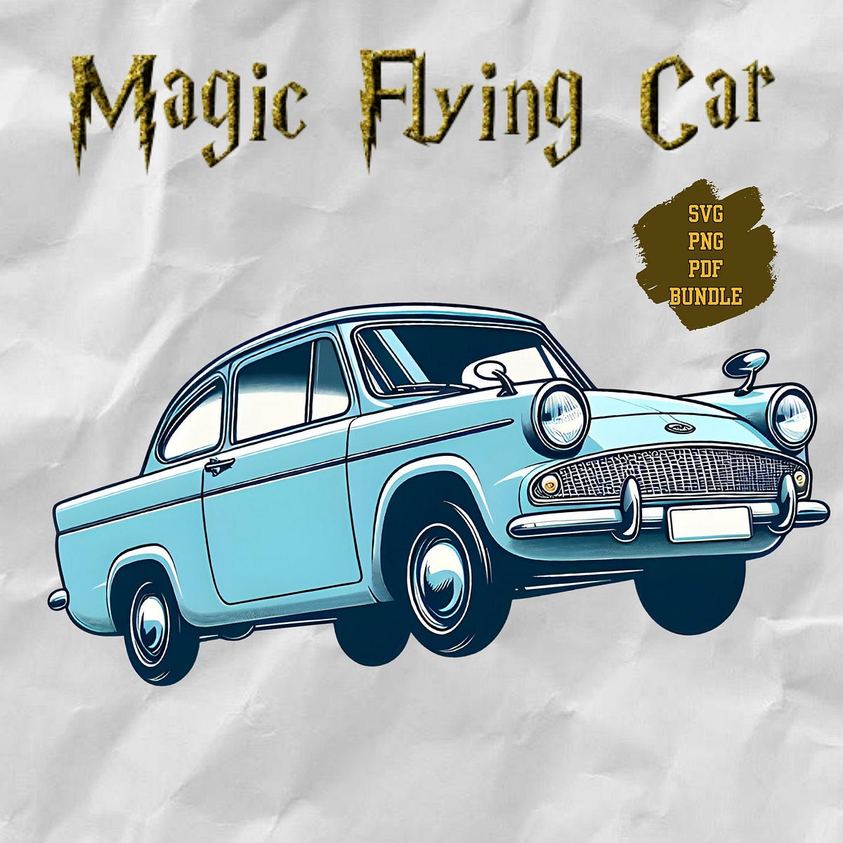 Magic Flying Car SVG PNG PDF Bundle | Digital File | Transparent ...
