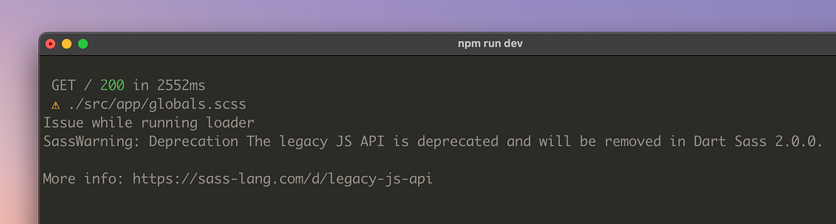 Fixing Sass Deprecation Warning in Next.js 15 | by Bungandy. | Medium