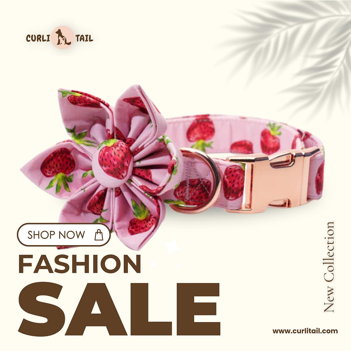 Strawberry Charming Collar for Pets | CurliTail - venkata p - Medium