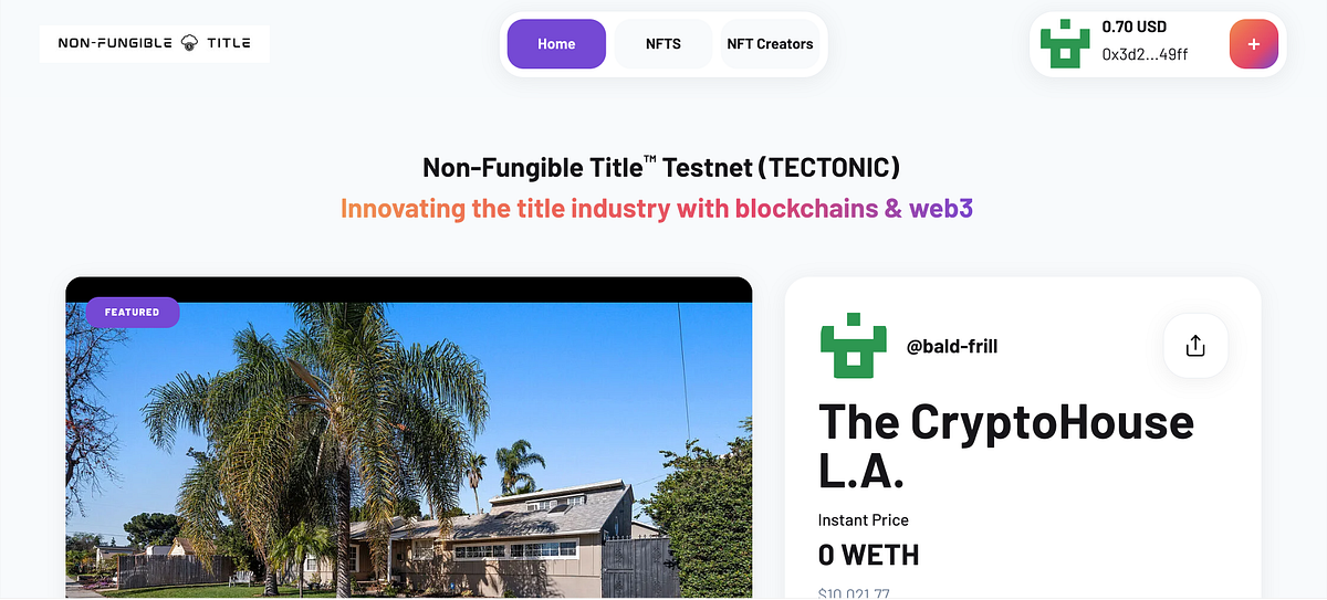 Ubitquity Officially Launches Testnet Version of its Non-Fungible Title ...