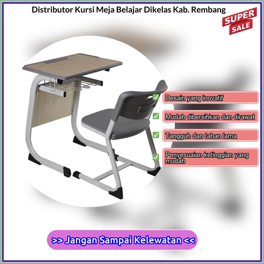 Distributor Kursi Meja Belajar Dikelas Kab Rembang - Sekolahmejabelajar - Medium