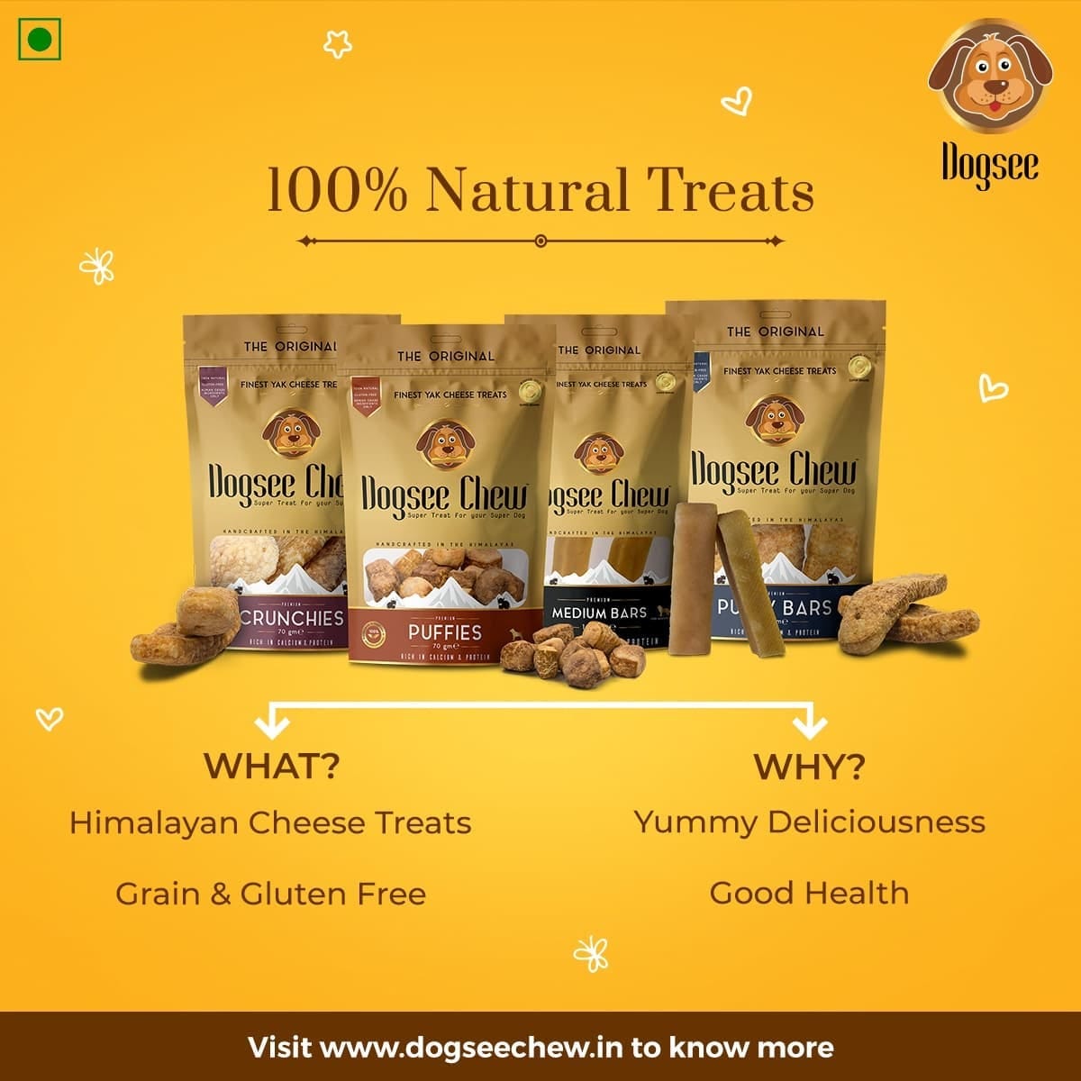 Dogsee Chew India- Cheesy Dog Treats Made from Himalayan Churpi ...