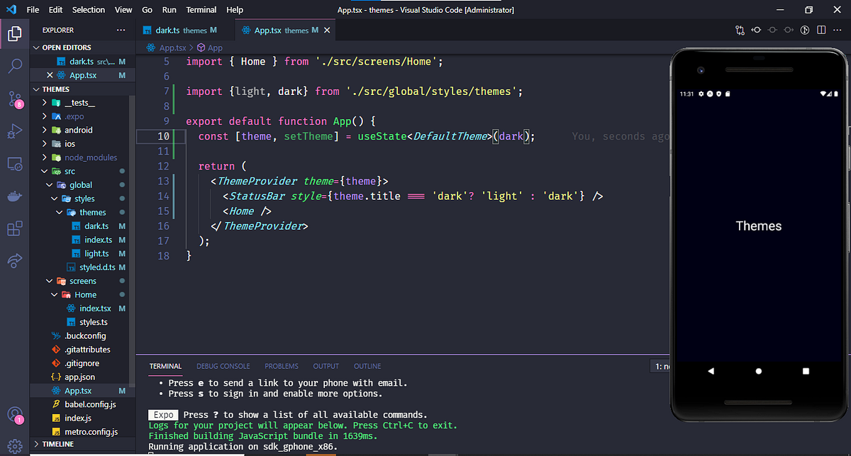 Utilizando Styled Components e Themes Dark/Light | by Danilo Gomes | Medium