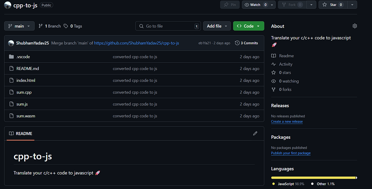 Convert C/C++ Code to JavaScript Using Emscripten (emsdk) | by Shubham Yadav | Medium