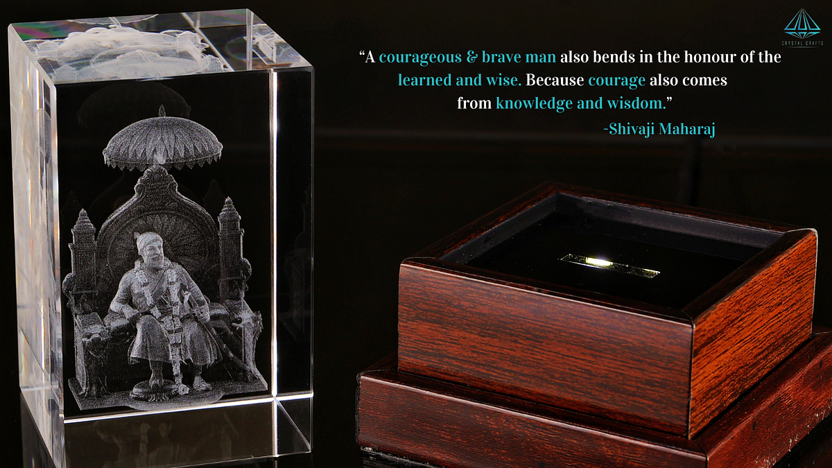 Empower your loved once with our 3D crystal cube of Shivaji Maharaj ...