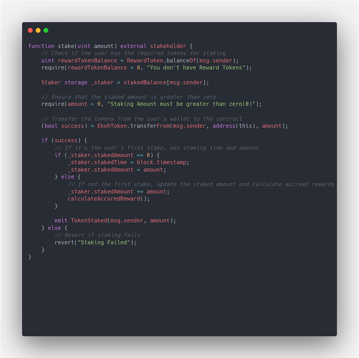 Building a Staking Smart Contract: A Step-by-Step Guide (Part 2) | by Ekoh | Medium
