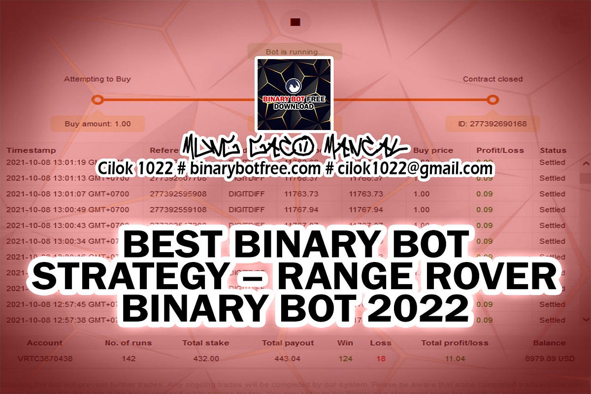 Best Binary Bot Strategy — Range Rover Binary Bot 2022 | by Ci Lok | Medium