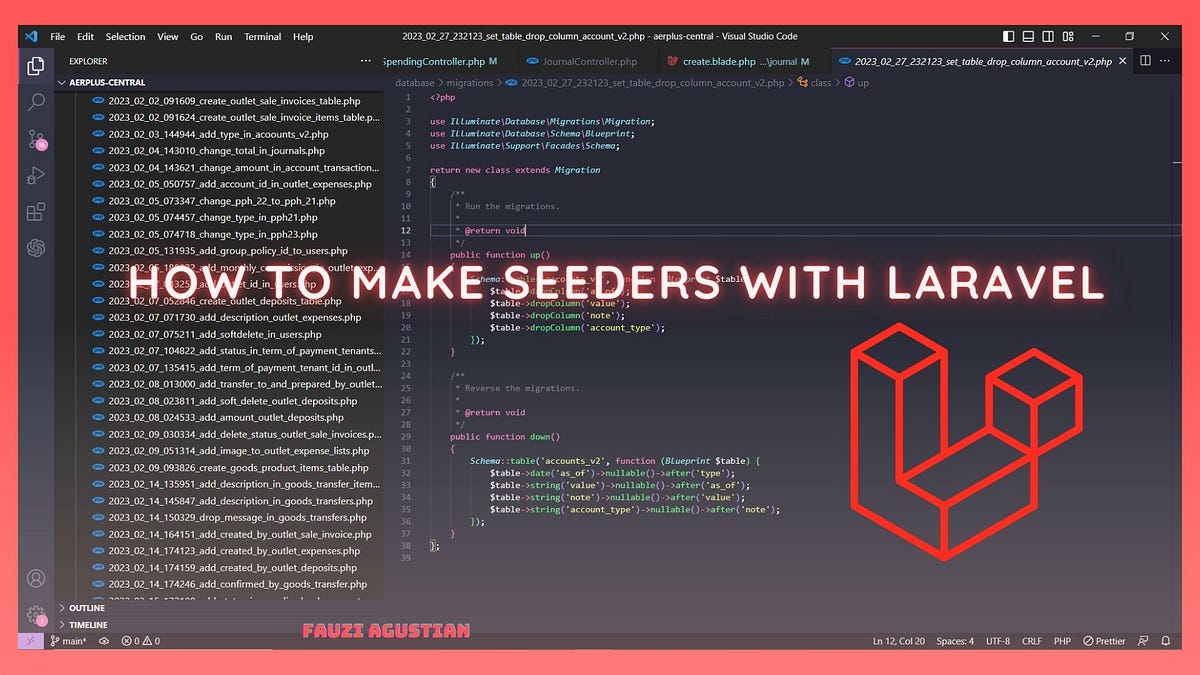 Laravel : how to make seeder with laravel | by FAUZI AGUSTIAN | Medium