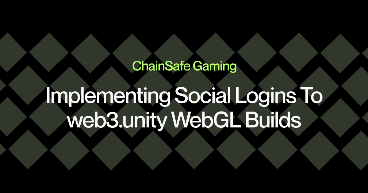 Implementing Social Logins To web3.unity WebGL Builds | by Timothy Hao Chi Ho | ChainSafe | Medium