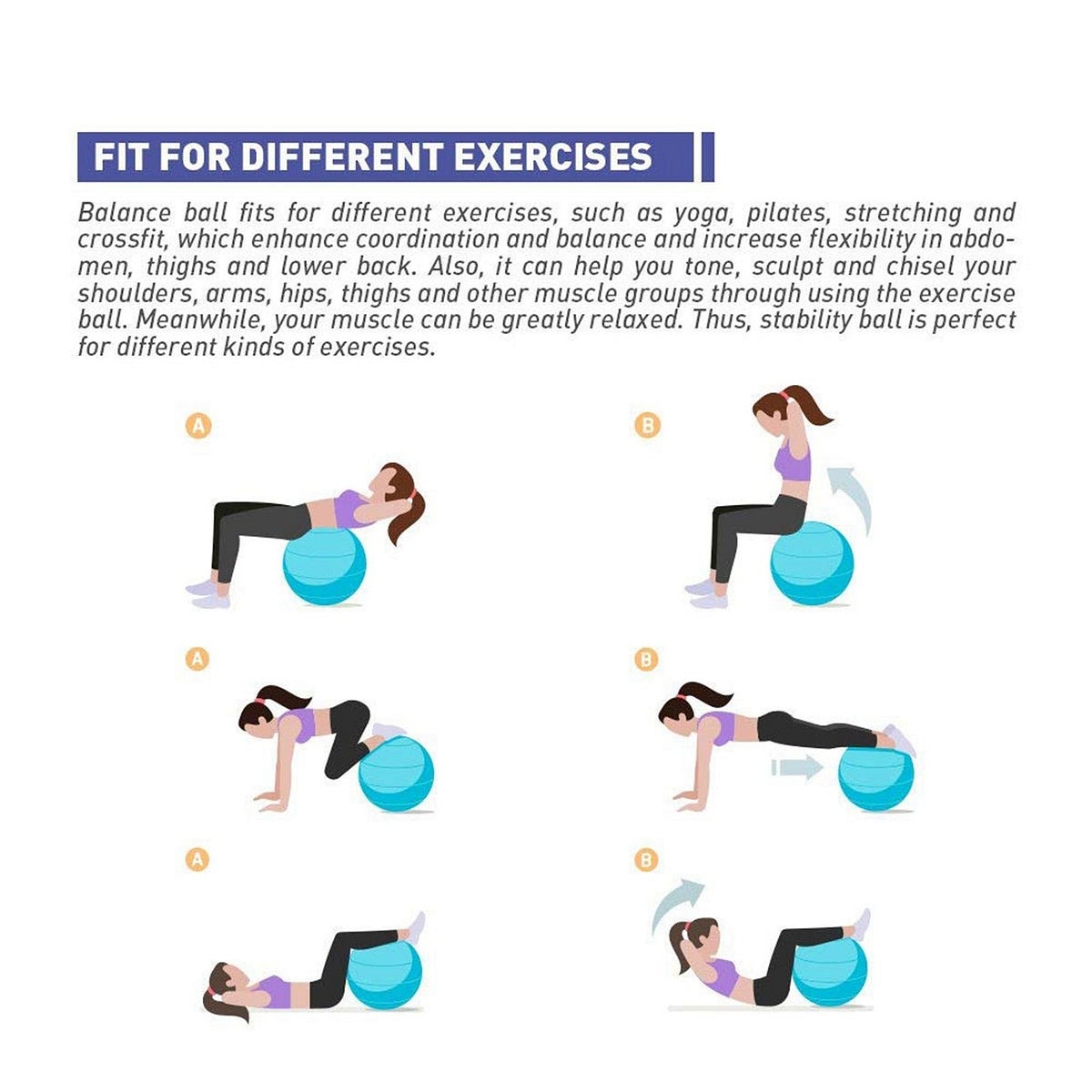 Flair Fit™ TOTAL BODY BALANCE BALL KIT - Flairfits - Medium