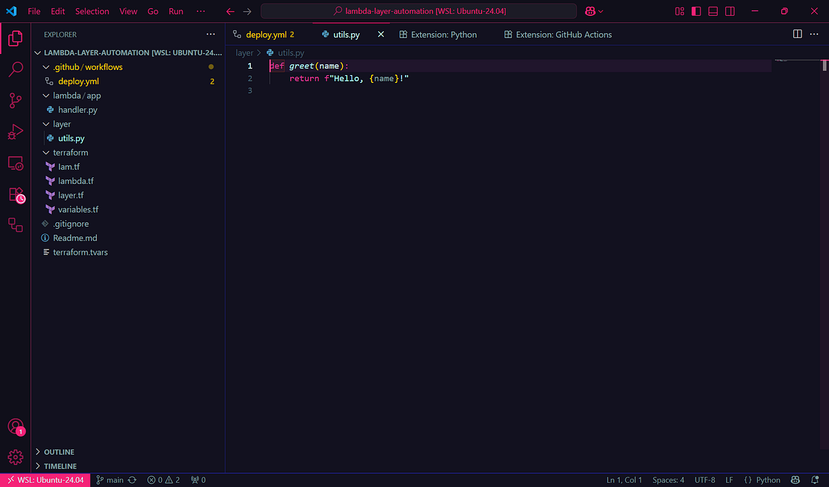 Automate AWS Lambda Layer Deployment with Terraform and GitHub Actions | by D'vine Edmond ...