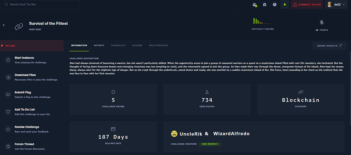 Survival of the Fittest Writeup — HTB | by OZ | CoinsBench