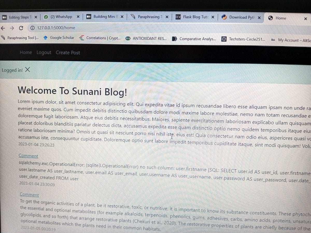 Steps To Building MiniBlog With Flask. | by Gift Emete | Medium
