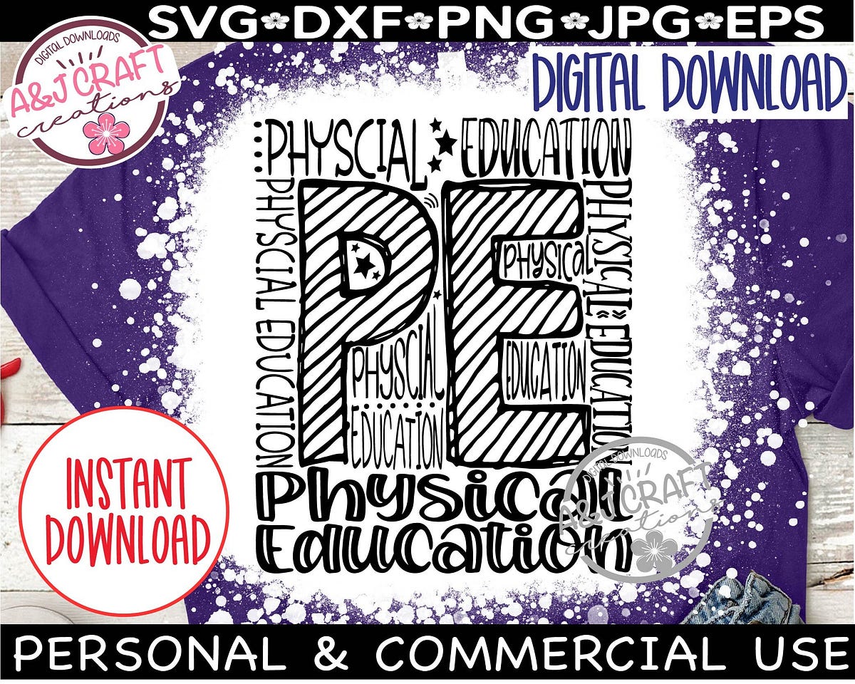 PE svg, PE Teacher Typography svg, Physical Education Teacher, PE ...