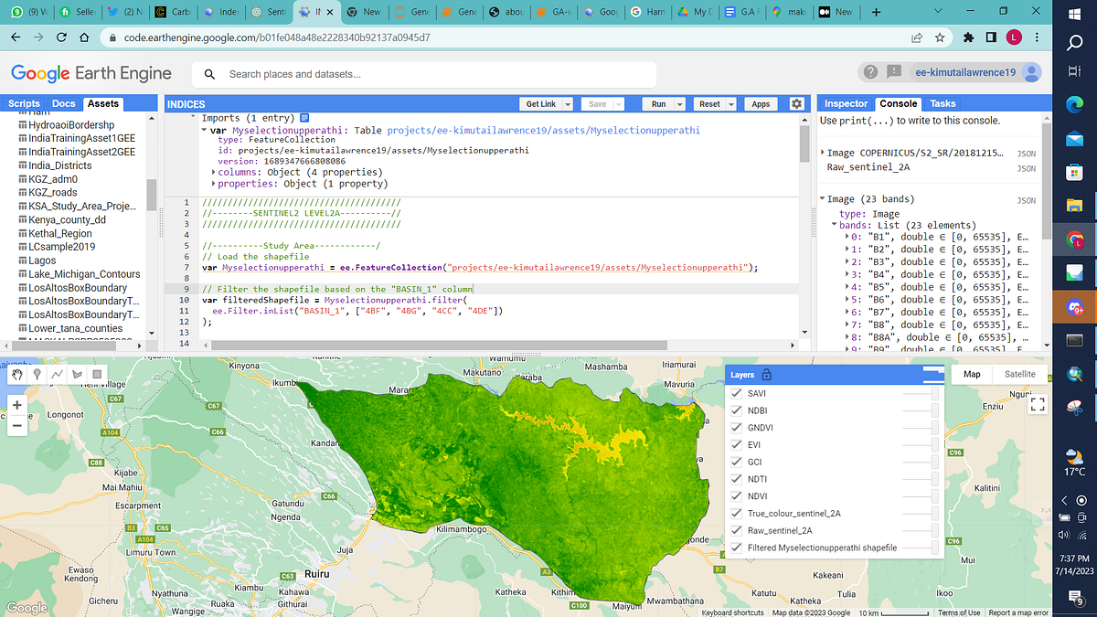DERIVING REMOTE SENSING INDICES FROM SENTINEL 2 SATELLITE IMAGERY IN GOOGLE EARTH ENGINE | by ...