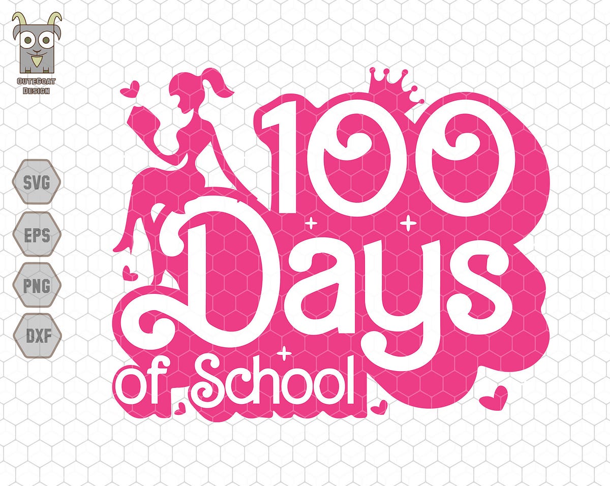 100 Days Of School Svg, Pink Doll Girl Svg, School 100th Day Svg, Back ...