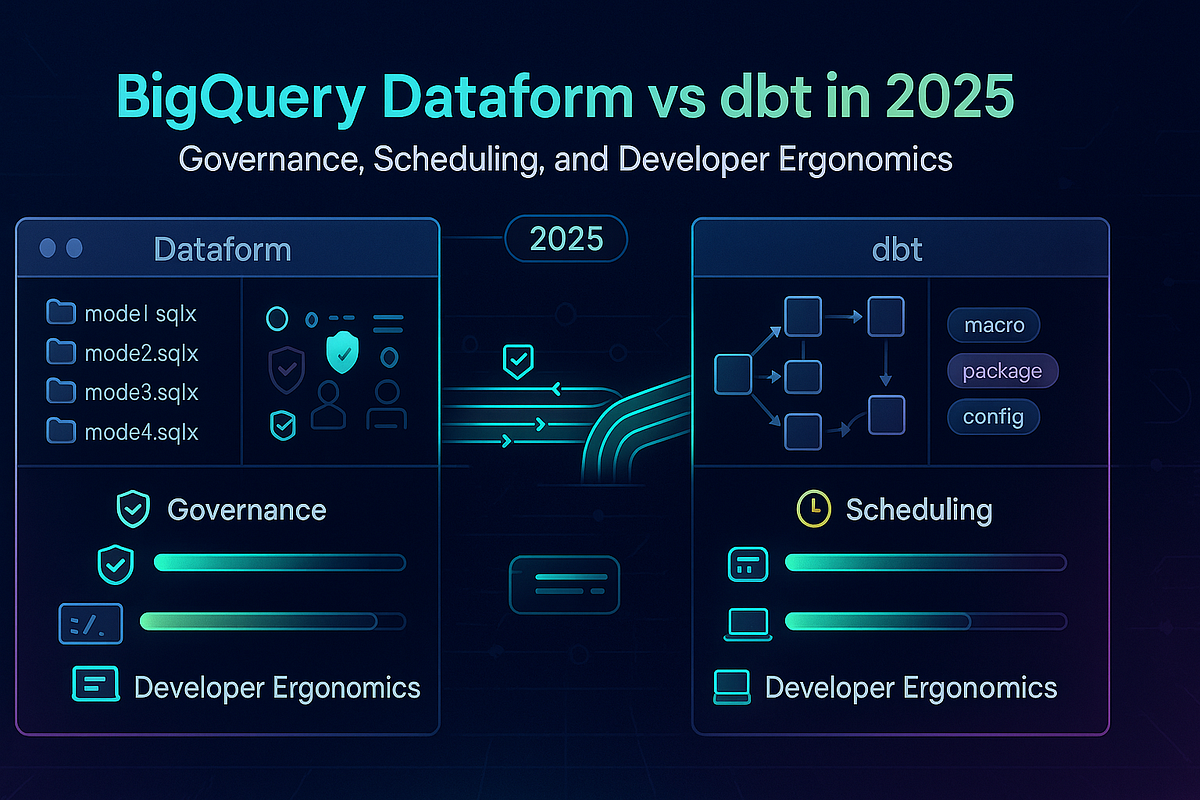 BigQuery Dataform vs dbt in 2025: Governance, Scheduling, and Developer Ergonomics | by ...