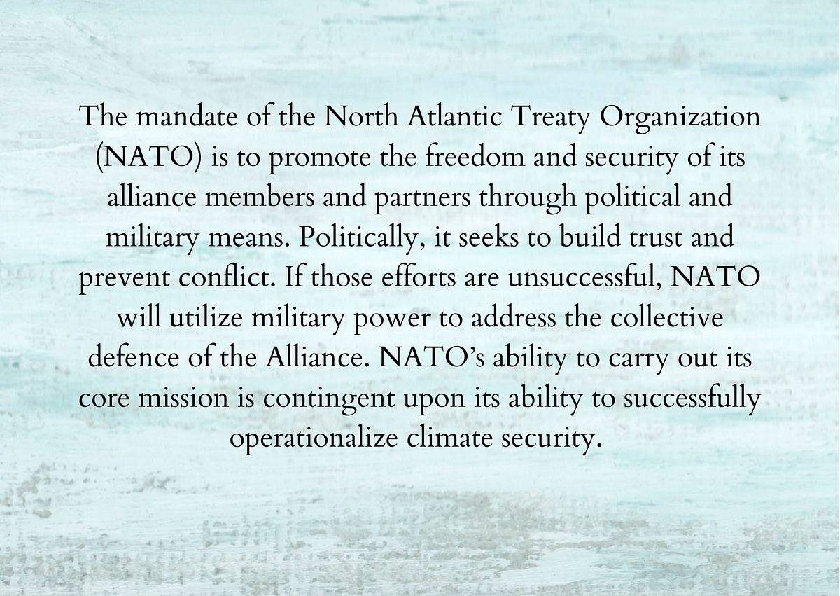 Integrating Climate Security into NATO’s Plans and Operations: Lessons ...