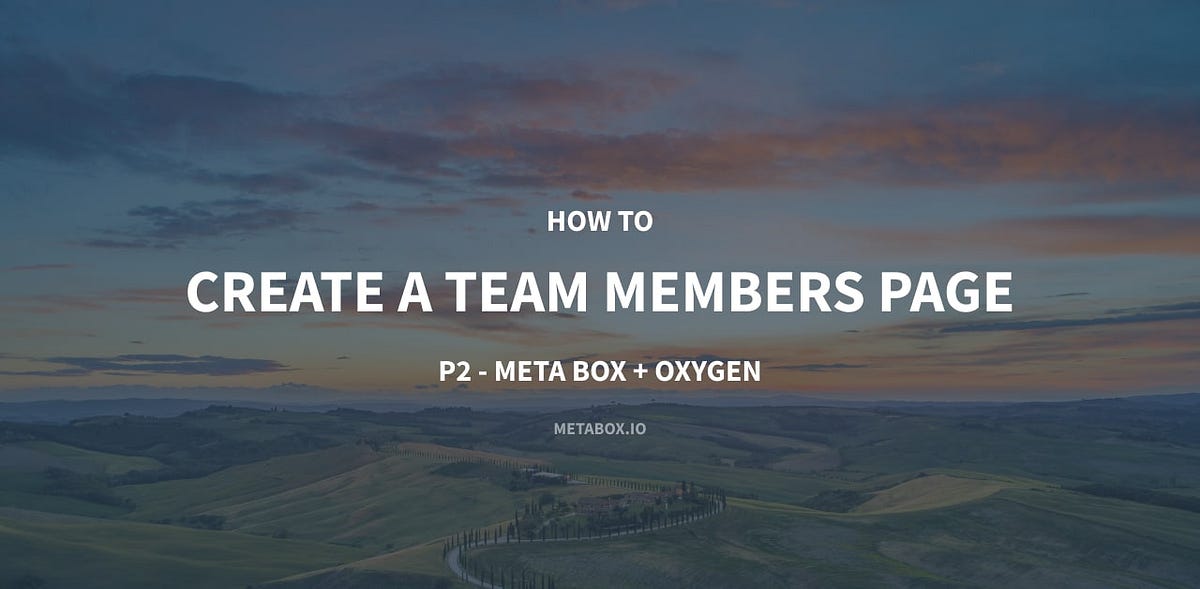 How to Create a Team Members Page — P2 — Using Meta Box and Oxygen | by WP Meta Box Plugin | Medium