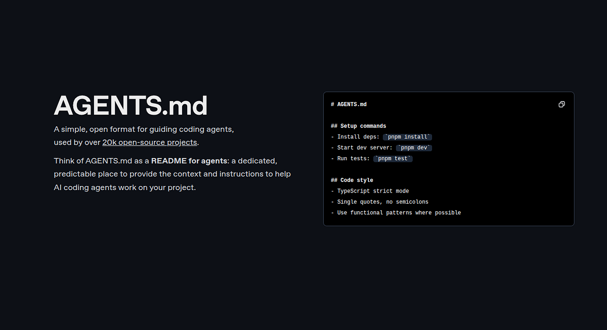 AGENTS.md: The New Standard for AI Coding Assistants | by proflead | Medium