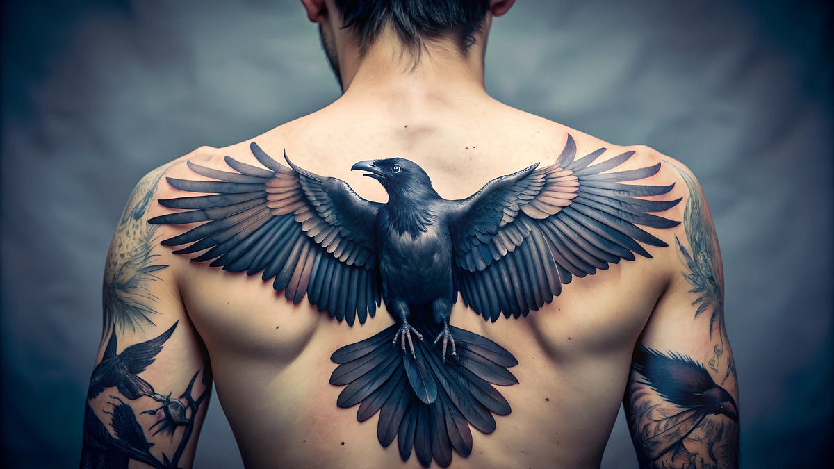 Raven Tattoos on back chasyThe Mystical Symbolism of Raven Tattoos ...