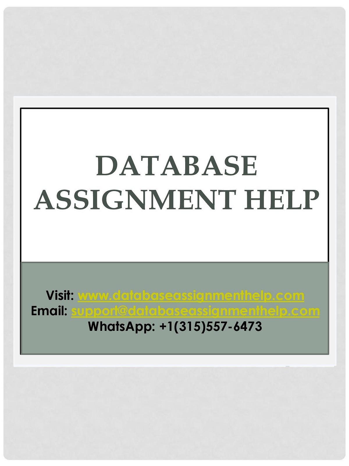 Seeking Top-notch Assistance with your Database Assignments? - Database Homework Help - Medium