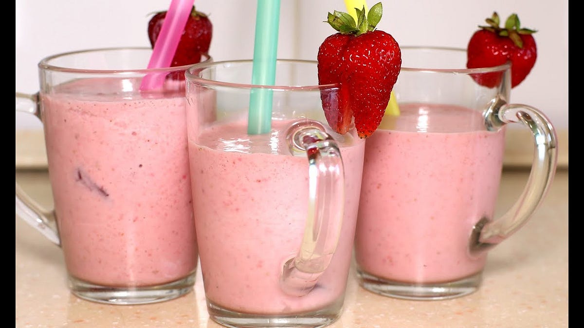 Strawberry milk shake with banana and ice cream - Selina Eliott - Medium