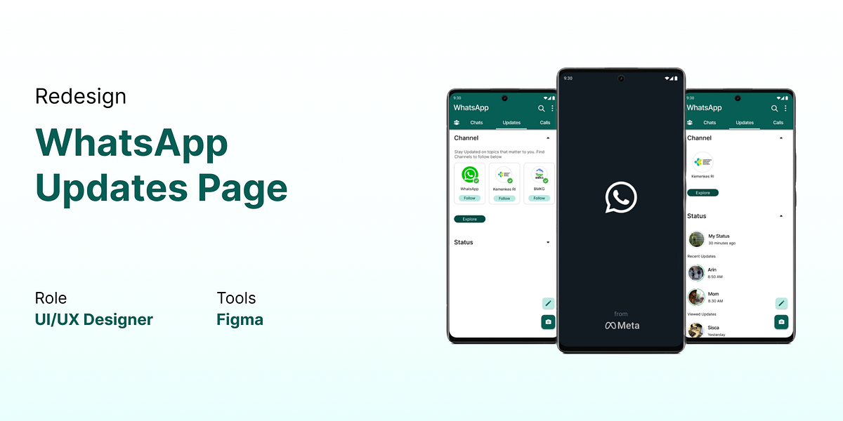 UI/UX Case Study — Redesign WhatsApp Updates Page | by Safira Larasati ...