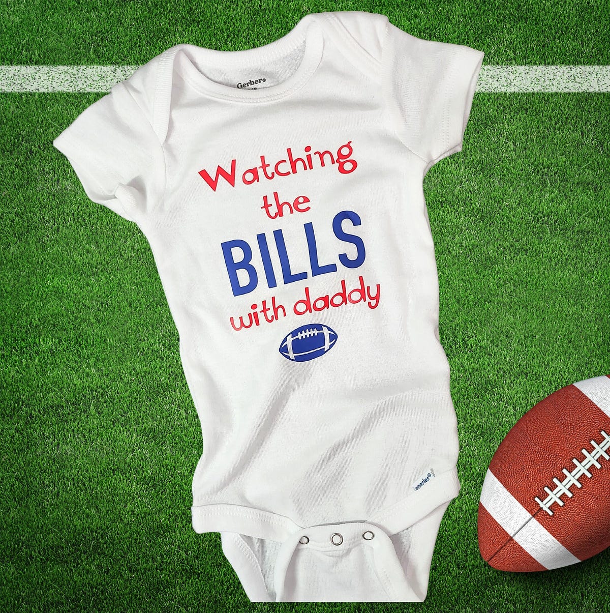 Buffalo Football Baby Onsie / Daddy / Father / Son - Julie Guevara - Medium