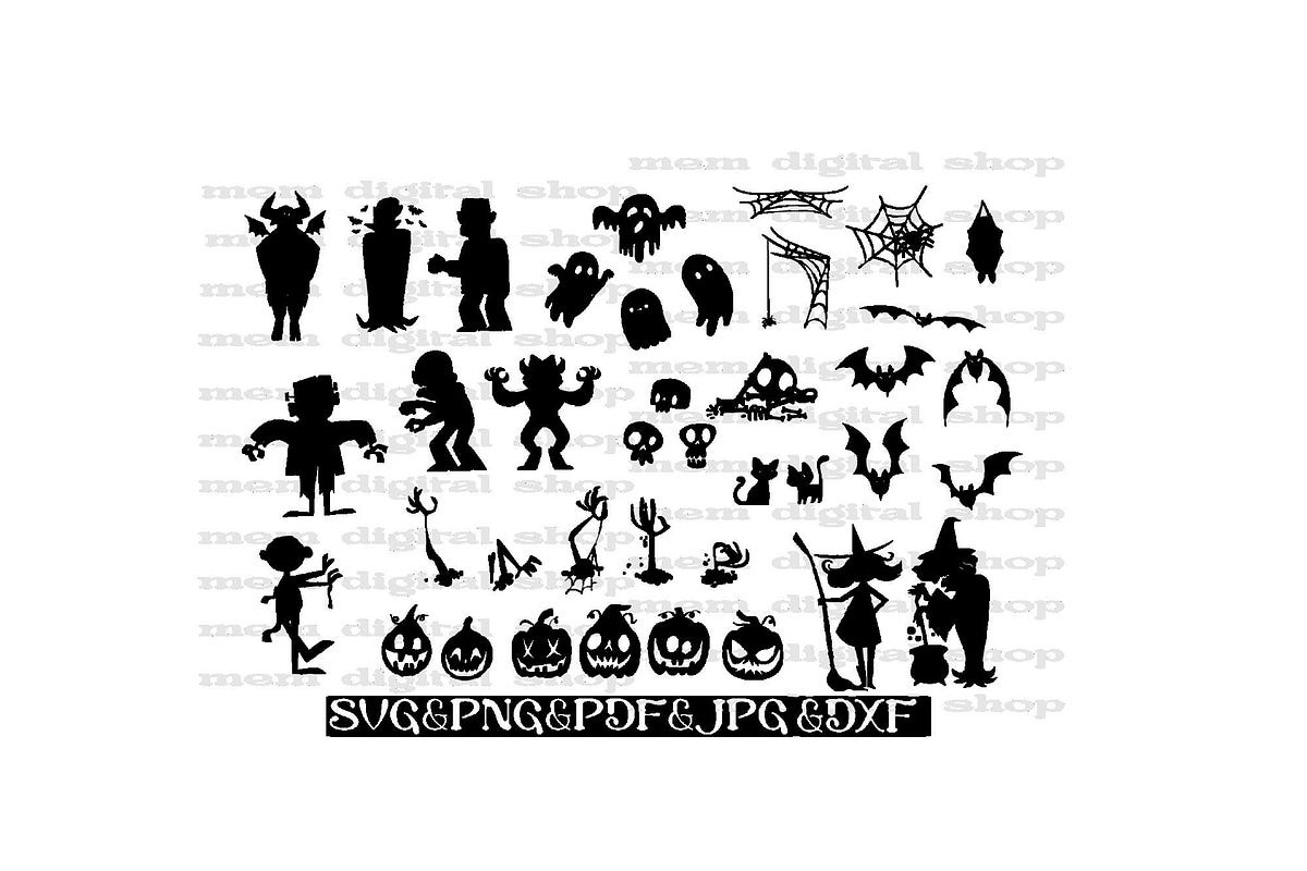 Halloween Svg Bundle Hallowen Png Bundle Halloween Silhouette Ghost