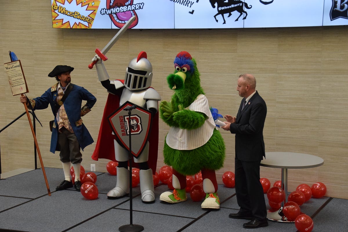 Barry the Baron debuts as new costumed mascot for Rowan College at ...