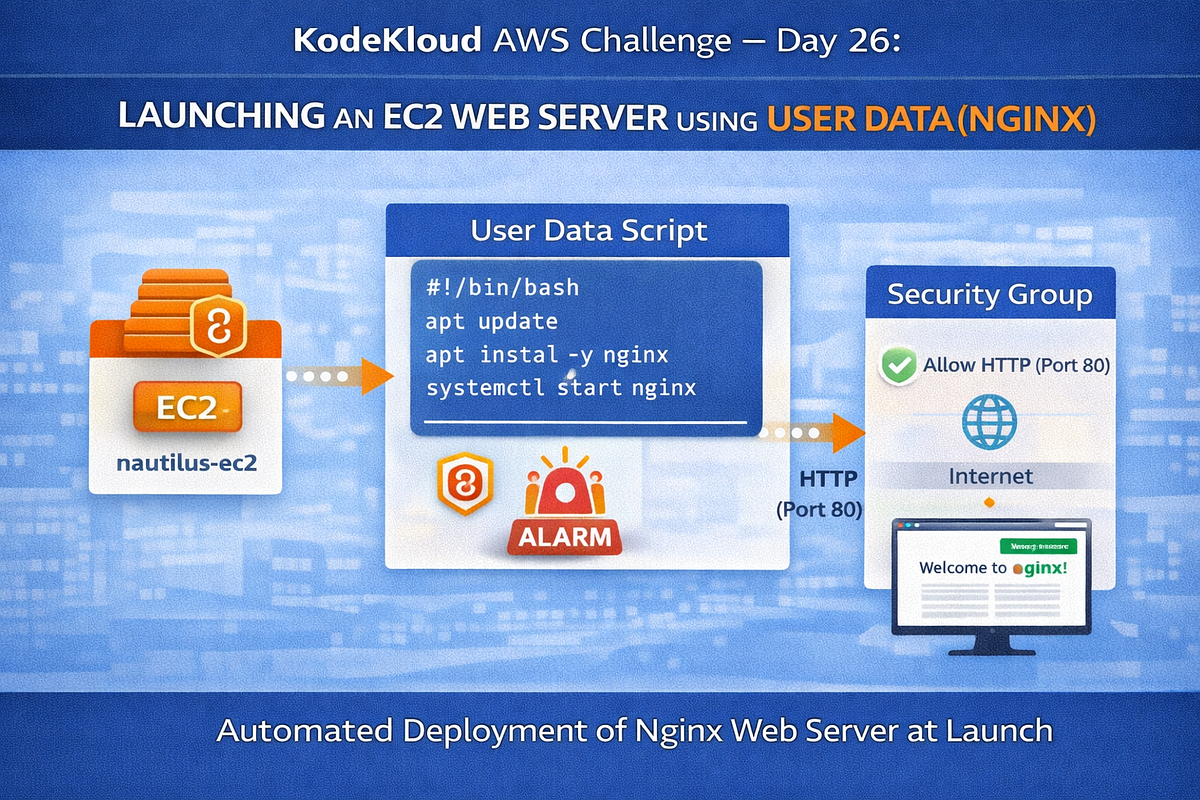 KodeKloud AWS Challenge — Day 26: Launching an EC2 Web Server Using User Data (Nginx) | by ...