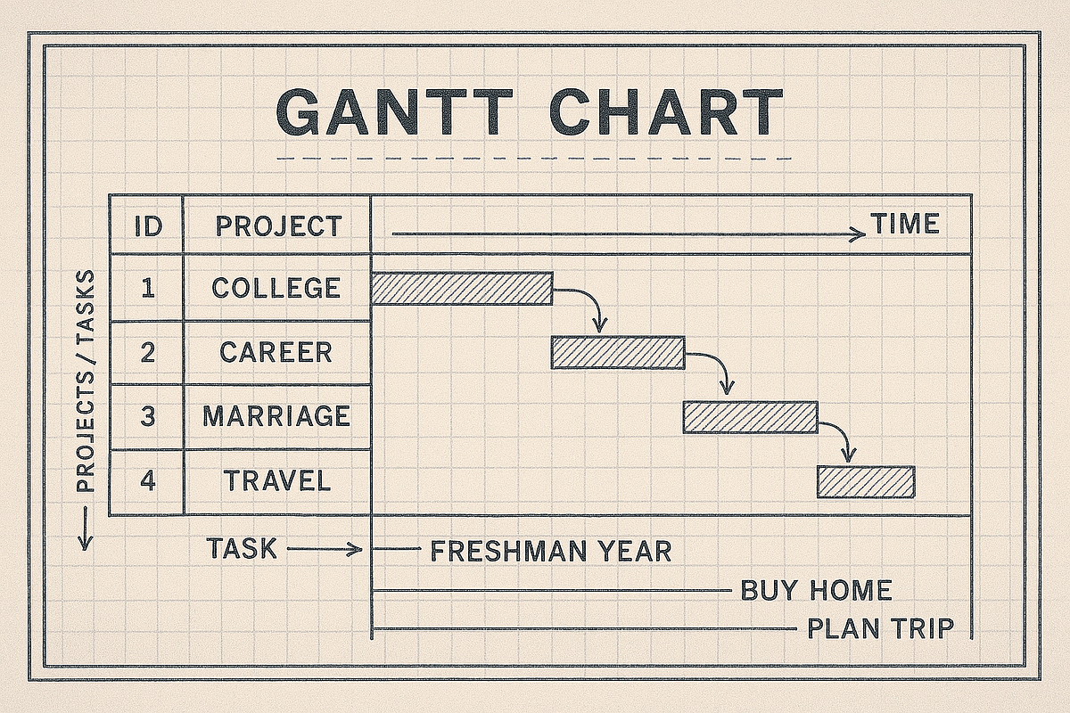 My Gantt Chart Life. Note: My folgezettel chain on calendars… | by ...