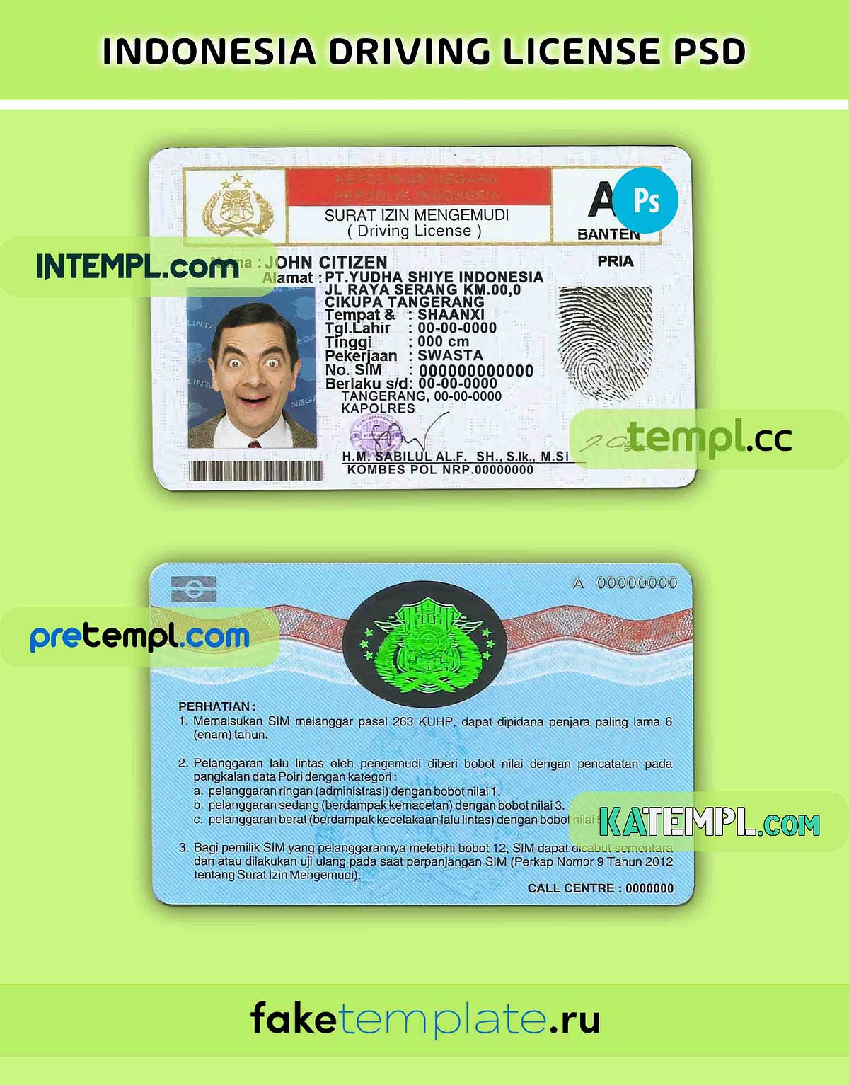 Indonesia driving license PSD download template | by Intempl | Medium