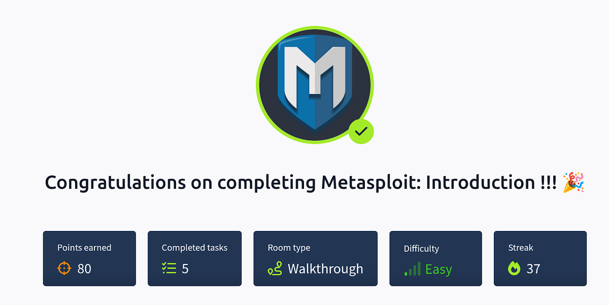 Metasploit: Introduction — TryHackMe | by Cheryl Maise Lobo | Medium