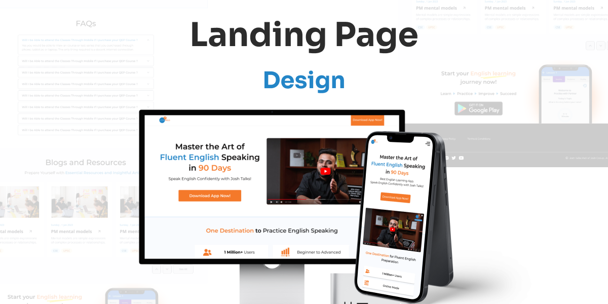 Case Study: Landing page design for Josh Talks English SPeaking App ...