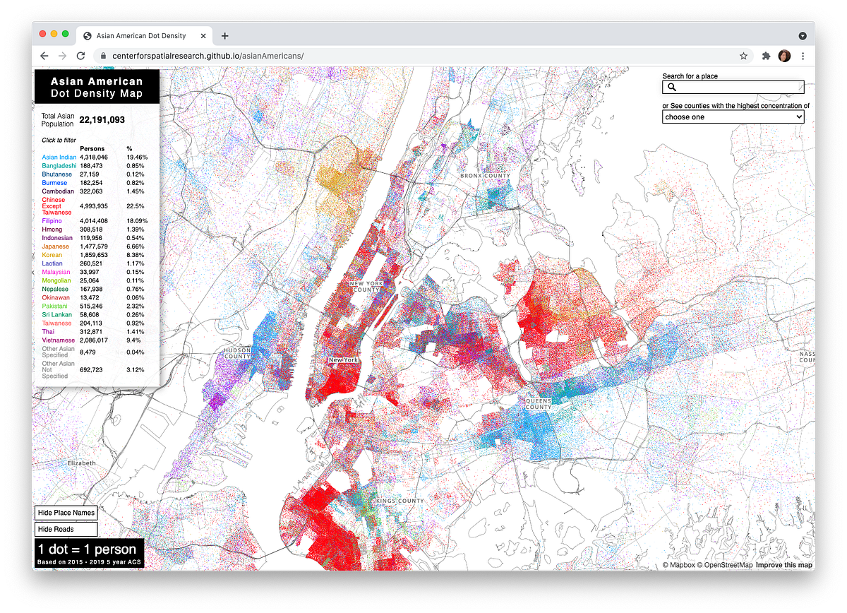 How to: Asian American Dot Density Map | by Jia Zhang | Uncharted ...