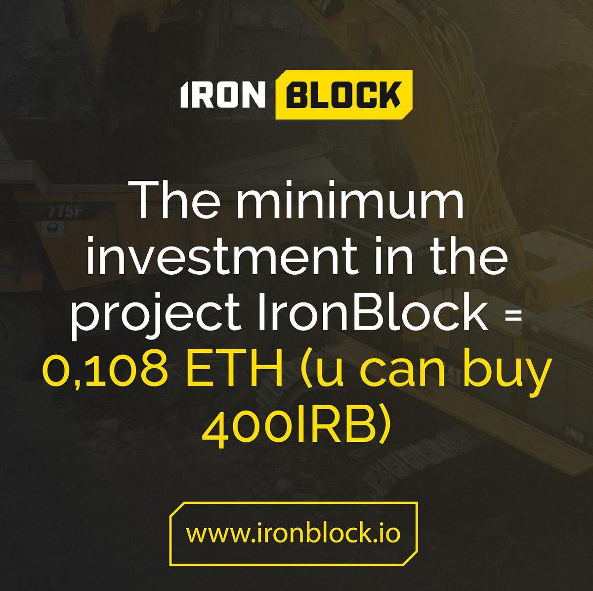 We remind you of the minimum investment in our project! | by Iron Block ...