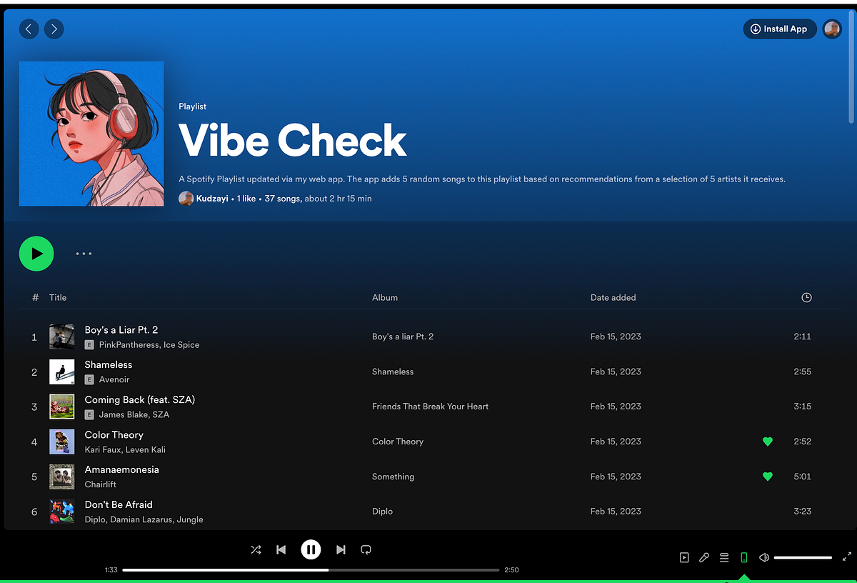 Artists to Playlist: Crafting a Dynamic Spotify Playlist from Your ...
