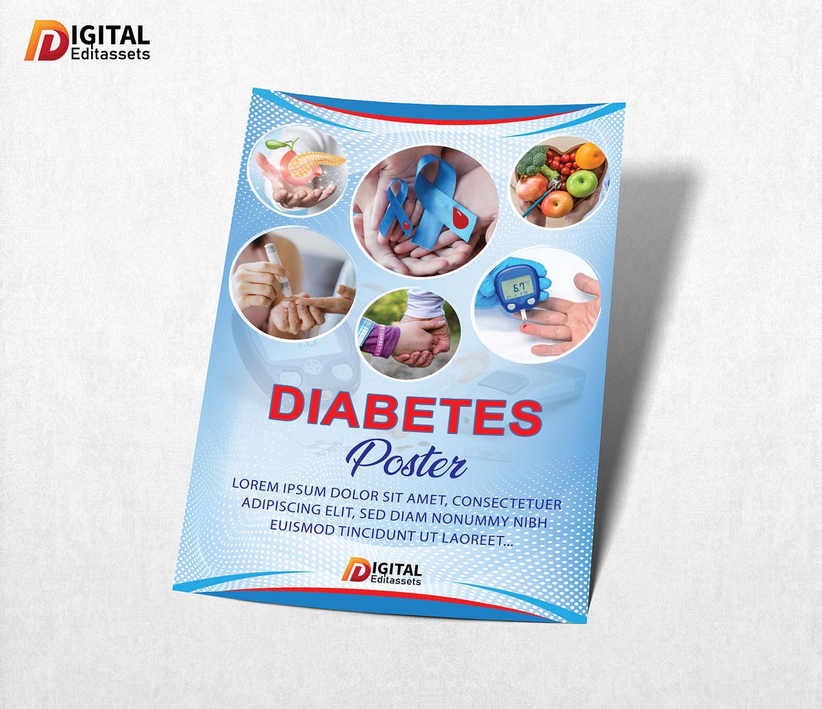 Diabetes Poster Template Free: Vector Design for Awareness - Digital ...
