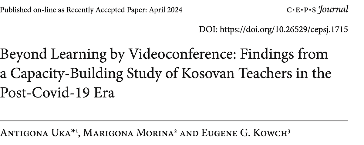 Studimi “Beyond Learning by Videoconference: Findings from a Capacity ...