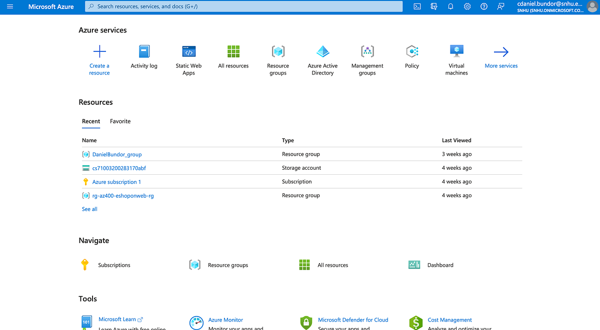 Manage Azure resources by using the Azure portal | by Daniel Bundor | Medium