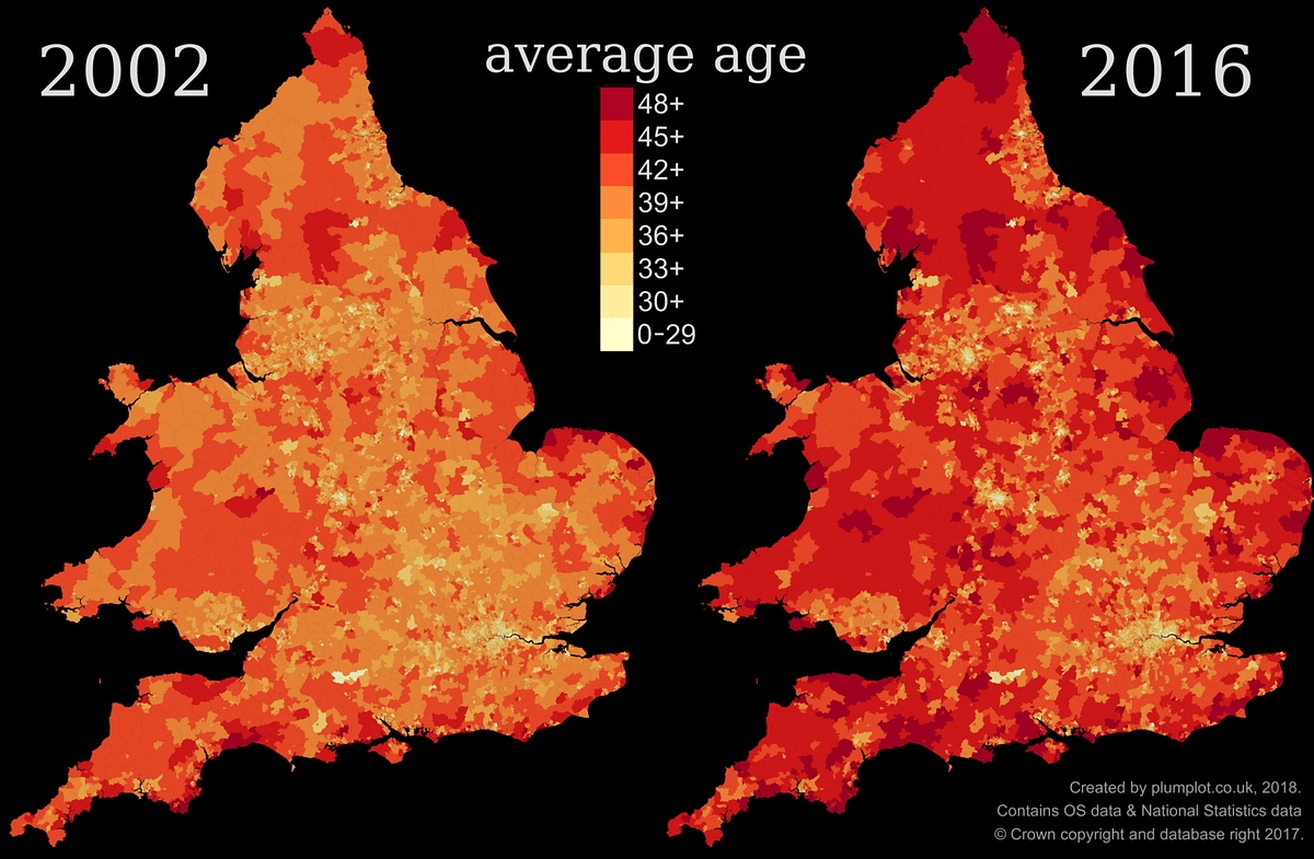 The oldest and youngest areas of England | by plumplot | Medium