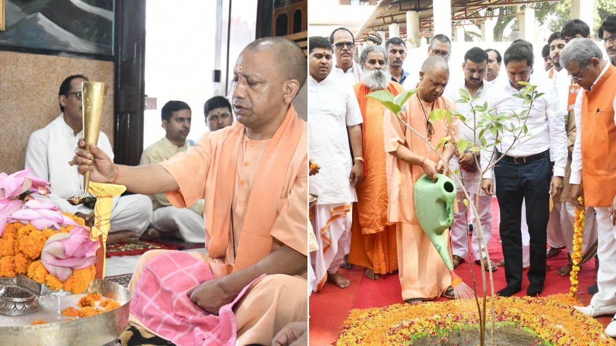 CM Yogi In Gorakhpur: CM Yogi Adityanath did Rudrabhishek in Gorakhnath ...