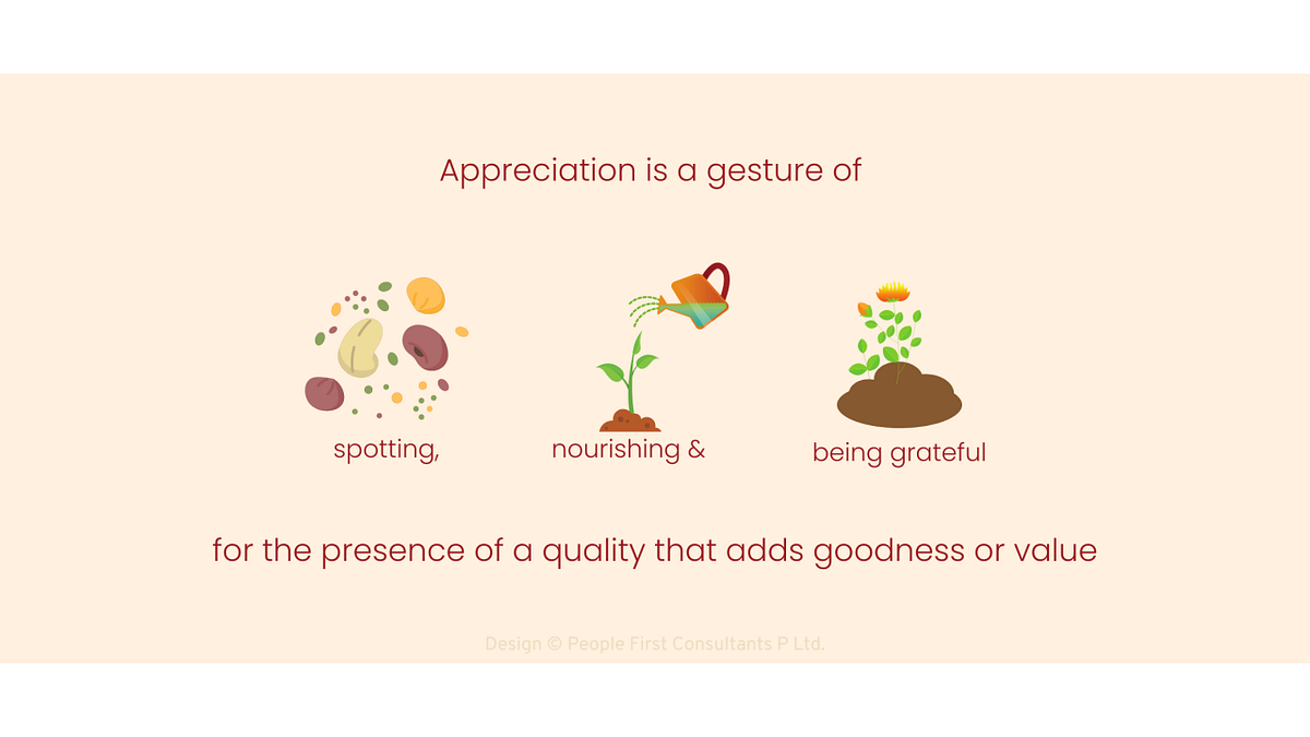 Appreciation: A gesture of being grateful for the presence of a quality ...